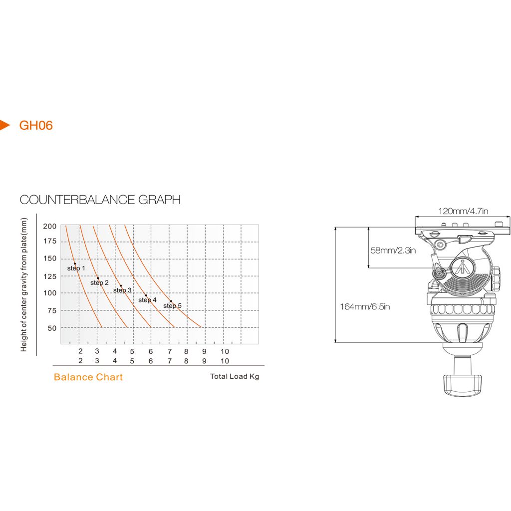 GH06 75mm Pro Fluid Video Head 13.2 lbs max (E-Image) - Ikan