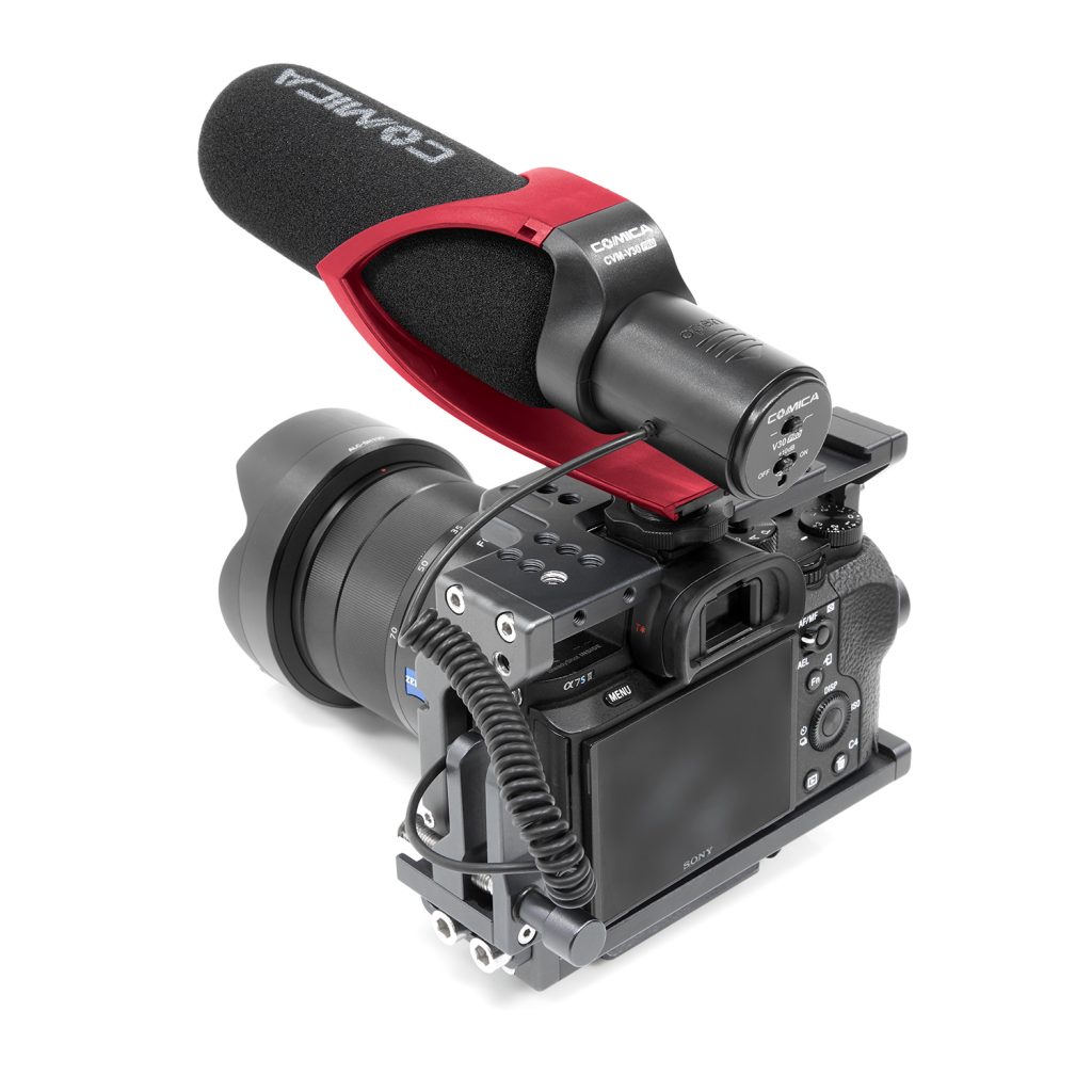 Super-Cardioid Directional Shotgun Mic w/3.5mm Jack (Red) (CoMica) - Ikan