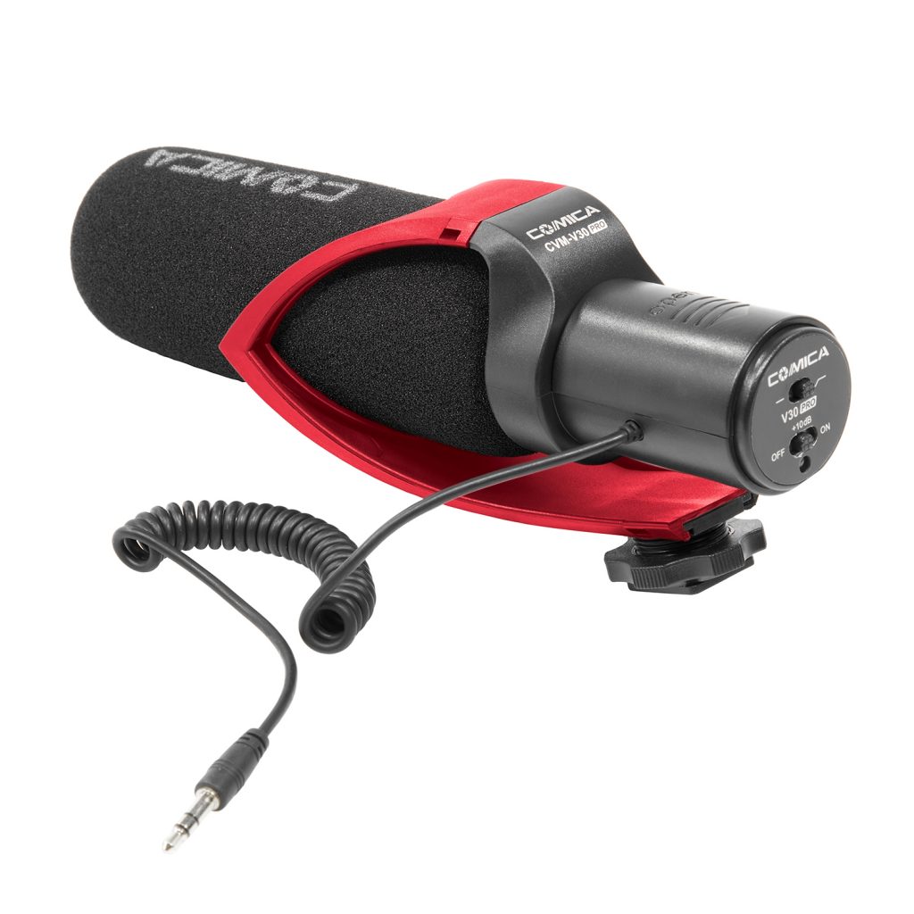Super-Cardioid Directional Shotgun Mic w/3.5mm Jack (Red) (CoMica) - Ikan