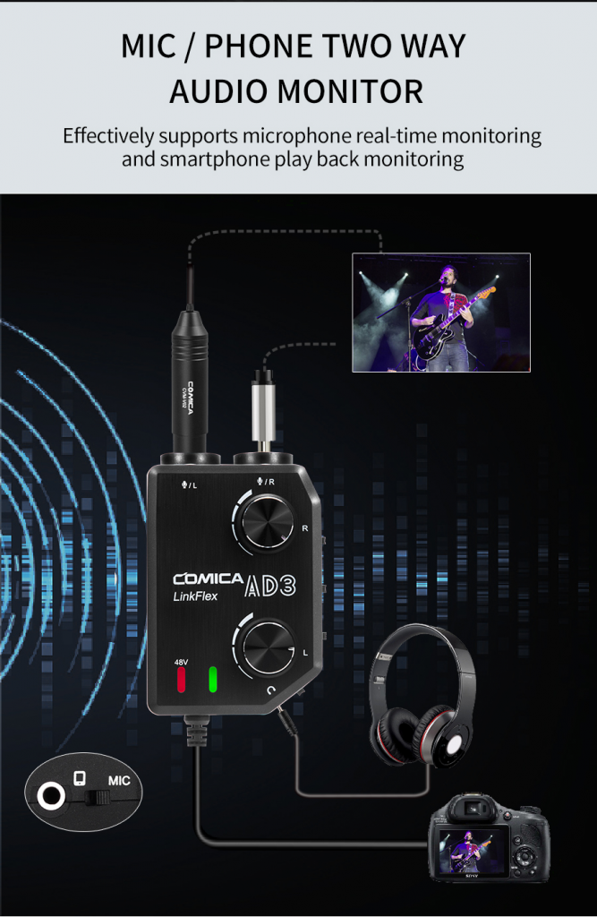 Dual-Channel Audio Mixer for Camera and Smartphone (CoMica) - Ikan