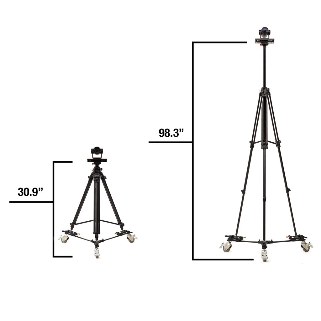 Aluminum Tripod, Dolly, Geared Center Column, & Quick Release Plate for ...