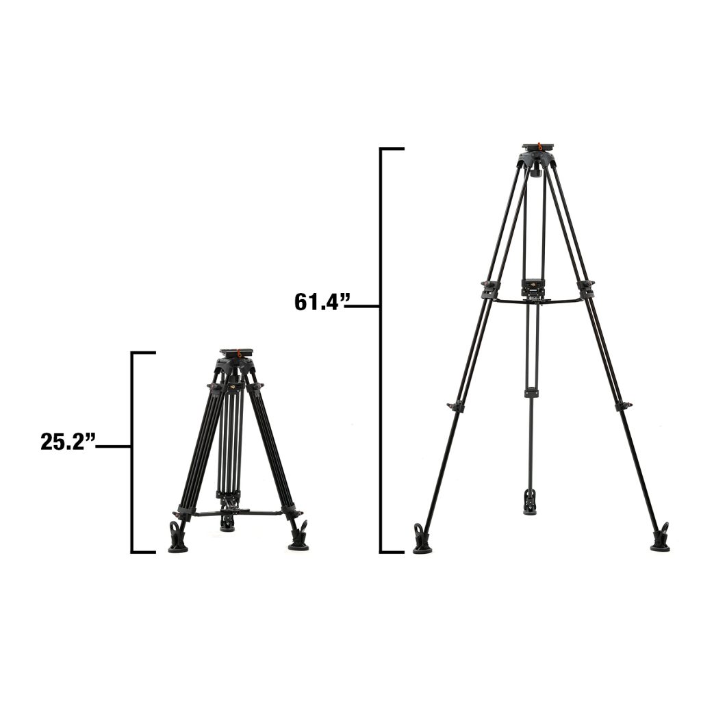 Aluminum Tripod, Dolly, 75mm Flat Base, & Quick Release Plate for PTZ ...