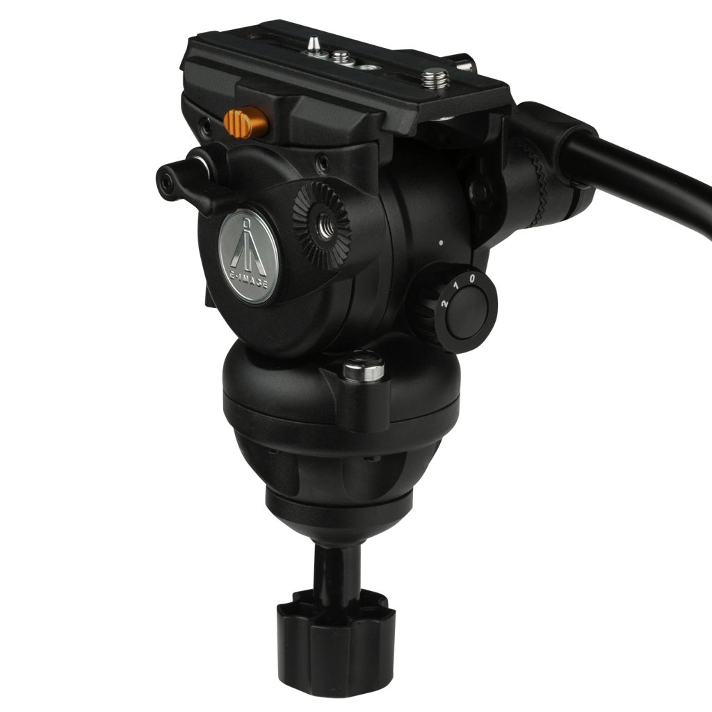 2-Stage Aluminum Fluid Head Tripod Kit w/ Dolly, 15.4 lbs Payload ...