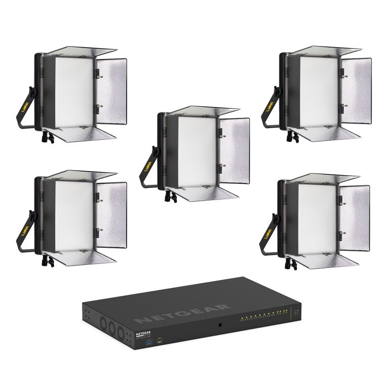 Lyra POE 1x1 Bi-Color Studio Panel Soft LED 5x Light w/ Netgear PoE++ ...