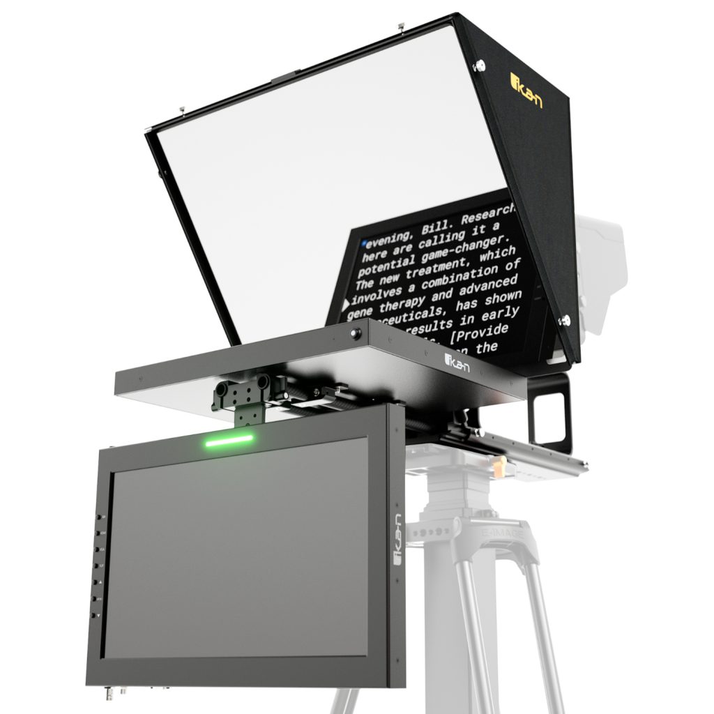 Professional 17 in. High Bright Beam Splitter Teleprompter w/ Talent ...