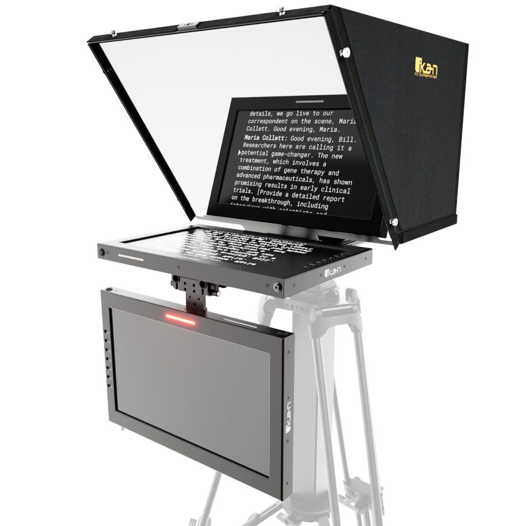 Professional 15 in. High Bright PTZ Teleprompter w/ Widescreen Tally ...