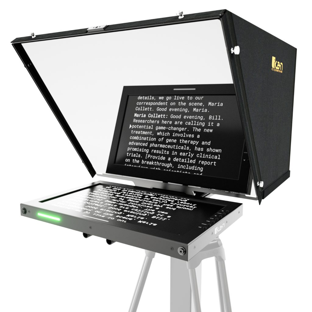 Professional 15 in. High Bright PTZ Teleprompter w/ Widescreen Tally ...