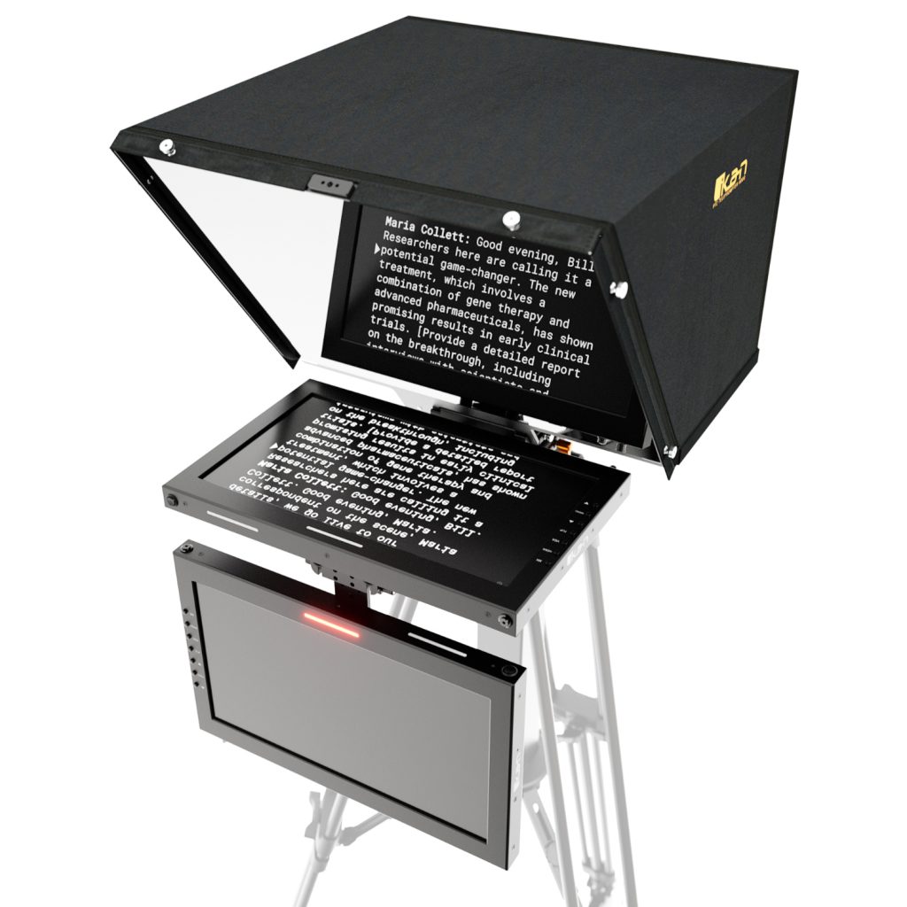 Professional 15 in. High Bright PTZ Teleprompter w/ Widescreen Tally ...