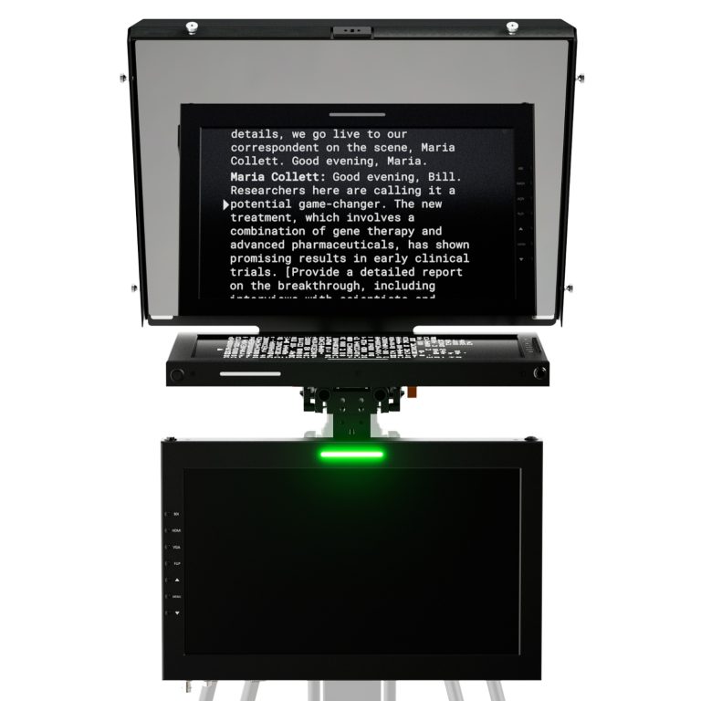 Professional 15 in. Widescreen High Bright Beam Splitter Teleprompter w ...