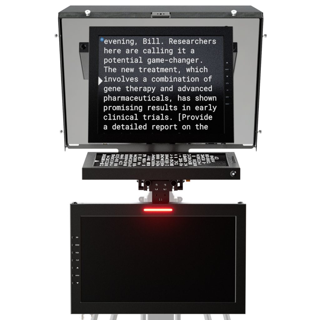 Professional 17 in. High Bright Teleprompter w/ Talent Monitor Kit - Ikan