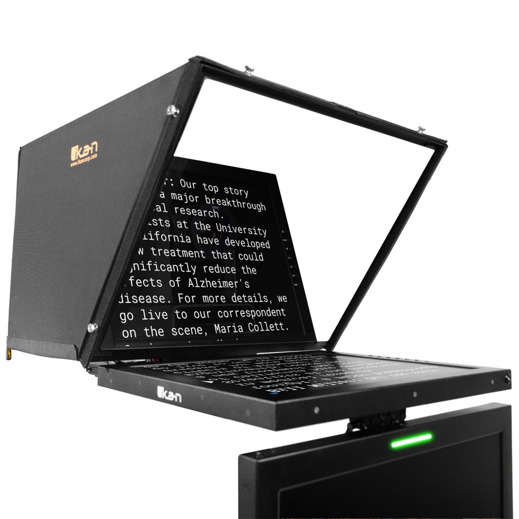 19" PTZ SDI Teleprompter w/ Widescreen Talent Monitor, Pedestal & Dolly ...