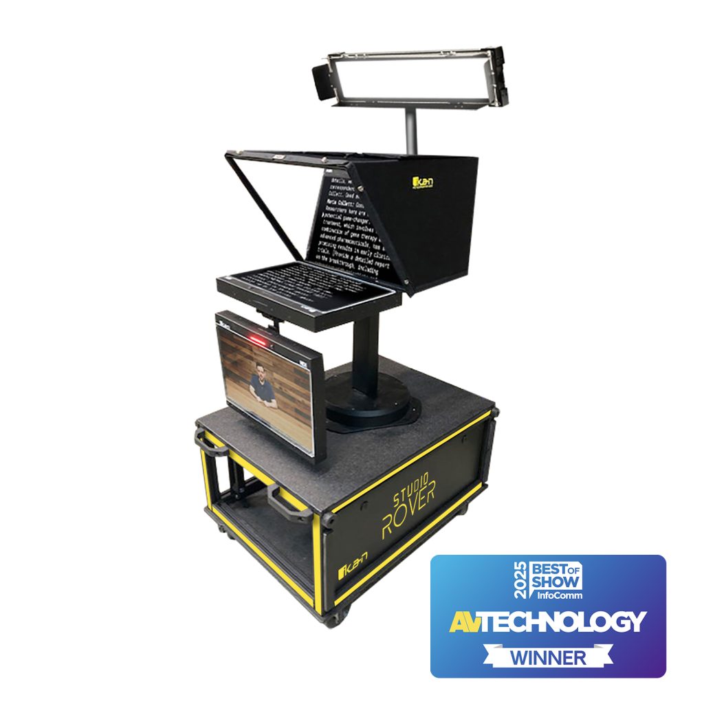 IP-Controlled Portable Studio, Mobile Cart, 19" NDI Teleprompter, NDI ...